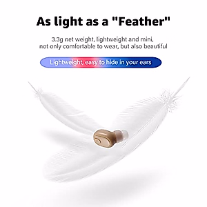 SYSFUN Single Bluetooth Wireless Earbud, Mini Invisible in-Ear Wireless Bluetooth Headphone 12 Hours Super Long Battery Life Suitable for Sports Work and Sleep- Beige