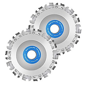 2 Pieces 4-inch 22-Tooth Saw Blade 5/8 inch Wood Carving Chain Disk Grinding Machine 4-inch / 4-1/2 inch Angle Grinder Grinding molding Accessories Ci