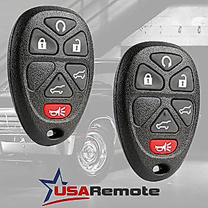 Car Key Fob Keyless Entry Remote with Ignition Key fits Chevy, Cadillac, GMC (OUC60270, OUC60221), Set of 2