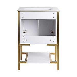 Swiss Madison - well made forever Marseille 24" Bathroom White and Brushed Gold Bath Vanity
