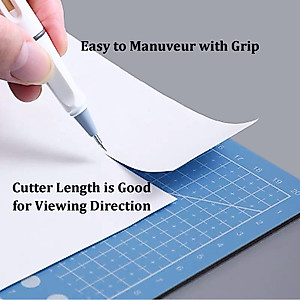 TOMZEGNA Safety Cap Craft Knife Precision Cutter with Extra Blade for Refill, Art Paper Hobby Knife, Cutting Tool Blade Work as A Pen