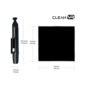 Clean VR Kit for Cleaning Virtual Reality Accessories Compatible with Meta Quest 3 Oculus Quest 2 Vision Pro, Optical Lens Dust | Lens Cleaning Pen + 2 Microfiber Cloths