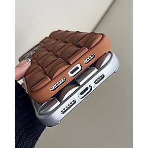 Ginkgonut Compatible with iPhone 13 Pro Max Case for Women/Girls, Cute 3D Laid Desgin Soft Silicone Shockproof Raised Bumper Corners Case for iPhone 13 Pro Max（Silver）