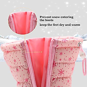 Apakowa Kid's Girls Cold Weather Snow Boots (Toddler/Little Kid) (8.5 M US Toddler, Pink2)