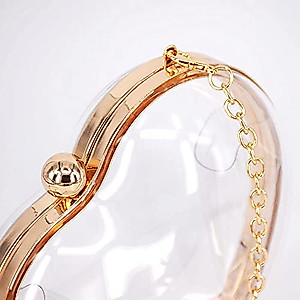 Rejolly Clear Acrylic Clutch Evening Purse Heart Shaped Bags for Women Transparent Novelty Small Mini Handbag Crossbody Bag