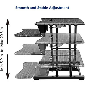 Legend Vansen, 32 Inch Adjustable Height Standing Desk Converter 36 Inch Wide Laptop Riser or Dual Monitor Workstation, Black