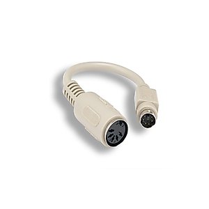 KENTEK 6 Inch in Mini DIN6 PS/2 Male to DIN5 at Female Keyboard Adapter Converter Cable Cord MDIN6 6 Pin to DIN5 5 Pin M/F for PC Mac Linux