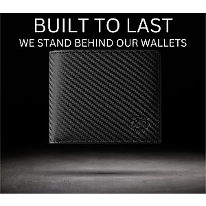 Stealth Mode Leather Bifold Wallet for Men - RFID Blocking, 11 Card Slots, Gift Box