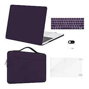 MOSISO Compatible with MacBook Pro 13 inch Case M2 2024, 2023, 2022-2016 A2338 M1 A2251 A2289 A2159 A1989 A1708 A1706, Plastic Hard Case&Bag&Keyboard Skin&Webcam Cover&Screen Protector,Lavender Purple