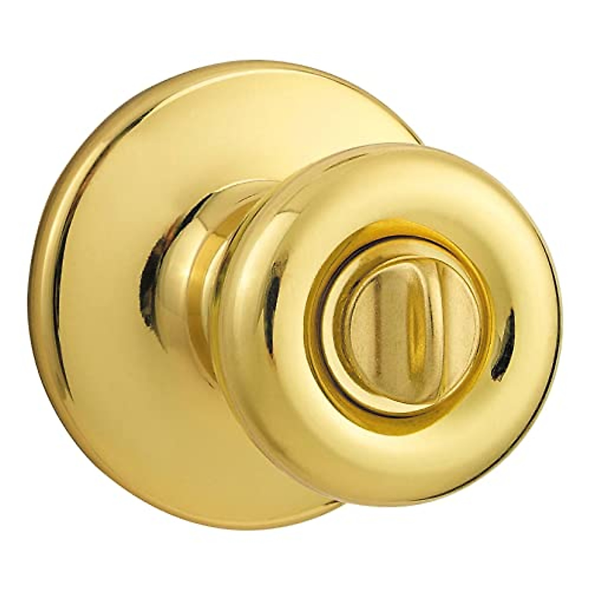 Kwikset 300T-326V1 Tylo Knob Privacy Door Lock with New Chassis with 6AL Latch and RCS Strike Brass by Bright Chrome Finish