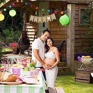 Rainlemon Jute Burlap Baby Q Banner BBQ Theme Baby Shower Gender Reveal Birthday Party Garland Decoration