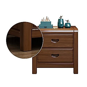 FFNUM Bedside Table Wood Bedside Cabinet Storage Cabinet Living Room Bedroom New Chinese Style Bedside Storage Drawer Small Cabinet Night Stand