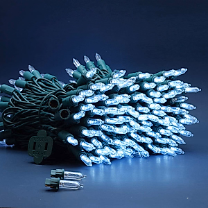 SWEET SHINE 200 Count Cool White LED Christmas Lights, 66 ft Green Wire UL Certified Commercial Grade LED Holiday String Light Set (Cool White)