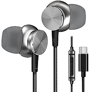 Betron BS10C Type C Earphones Wired in Ear Headphones with Microphone and Volume Controller for USBC Type Devices