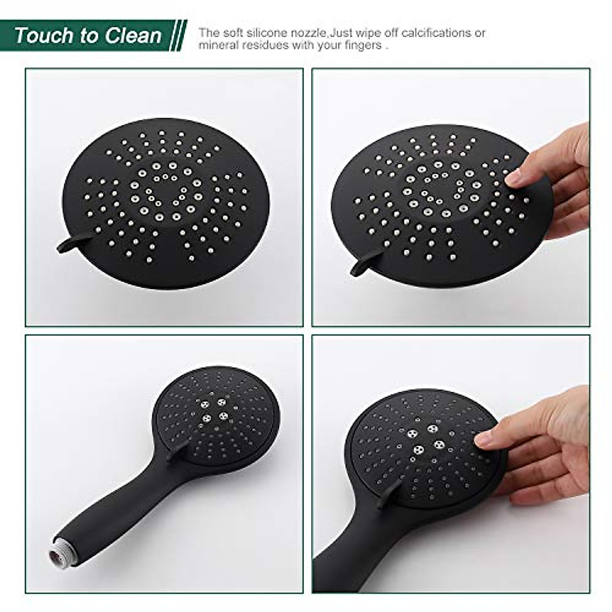 AIHOM Shower System Shower Faucet Set, Dual Shower Heads, 2 in 1 Shower Faucets Set with 5 Function Hand Shower and Tub Faucet Shower Combo Set, Brushed Nickel/Matte Black