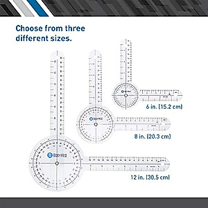 BodyMed 12 Inch Medical Spinal Goniometer Measurer – 360° ISOM Calibrated Scales – Physical Therapy Rehab & Recovery Essential Orthopedic Angle Protractor for Measuring Range of Motion