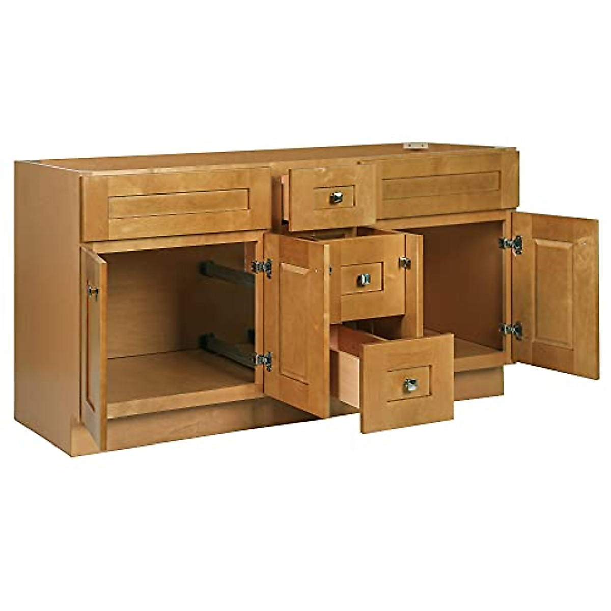 Design House Brookings 60 Inch Bathroom Vanity, Ready to Assemble, Modern Birch, 599019-MBH