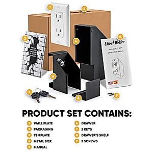 Elder Welder® Hidden Wall Safe Outlet with Key Lock, Electric Socket Safe, Covert Wall Safe, Diversion Outlet Safe, Outlet Hidden Safe, Secret Compartment, Secret Outlet Box for Hiding Money Jewellery