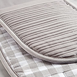 KitchenAid Gingham Casserole Mitt Single Pack, Matte Grey, 35"x7.5"