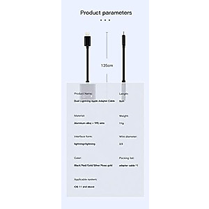KUULAA iPhone Adapter Dual 2-1 for iPhone 7/7 Plus/ 8/8 Plus/X/XS/11 Pro Max, 2-in-1 Splitter Adapter/Cable for iPhone Audio/Headphone and Charger, Remote Control & Telephone Call Supported (Black)
