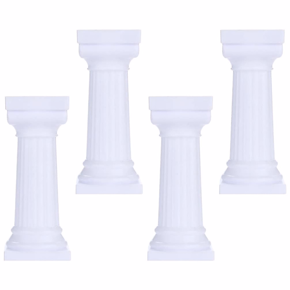 HEMOTON Roman Column Cake Tiered Stands: 4Pcs Plastic Cake Pillars Mold Fondant Holder Multi- Layered Cake Roman Column Support Stand for Wedding Birthday Party Decoration 17cm
