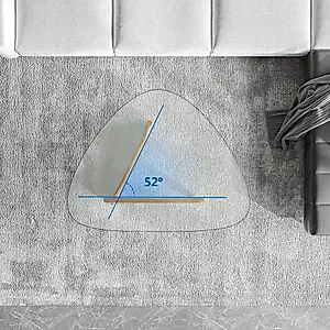 Rimdoc Triangle Glass Coffee Table Modern Noguchi Coffee Table, Vintage Glass, and Wood End Table, Solid Wood Base and Clear Glass Top Accent Coffee Table, for Living Room, Patio(Light Walnut)