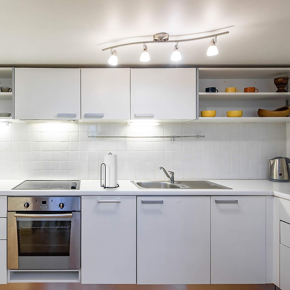 Blue Donuts Paper Towel Holder Countertop - Easy One-Handed Tear Paper Towel Holder, Farmhouse Paper Towel Holder, Black Paper Towel Dispenser Countertop