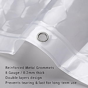 YellyHommy EVA Clear Shower Curtain Liner, Water Repellent Shower Curtain for Bathroom Shower Stall, Water Cube, 72x72 Inches