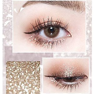 Catkin Liquid Glitter Eyeshadow, High Pigmented Multi-Dimensional Finish with One-swipe Metallic Coverage, Long Lasting and Luminous Shimmer Eyeliner Makeup 1.7 Grams (C02 Gloden Champagne)