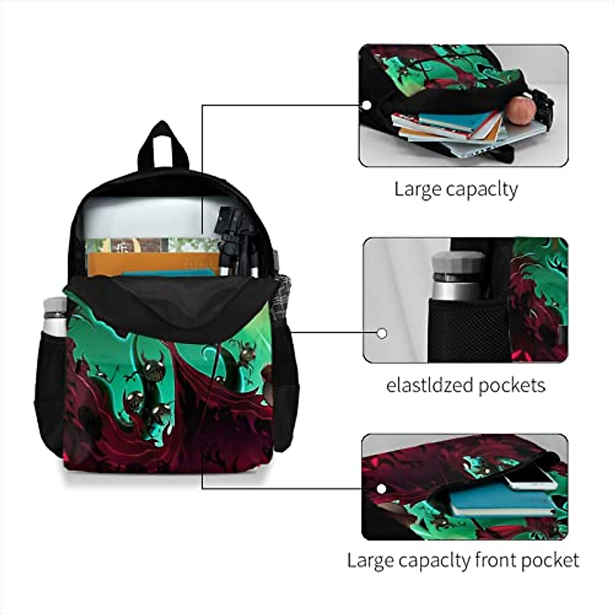 Anime Hazbin Hotel Backpack Fashion Unisex 3D Print Large Capacity Leisure Travel Backpacks School Laptop Bookbag College Daypack