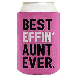 Aunt Uncle Gifts Best Effin' Aunt and Uncle Ever Funny Aunt Uncle Announcement Aunt Uncle Gift Set 2 Pack Can Coolie Drink Coolers Coolies Blue & Pink