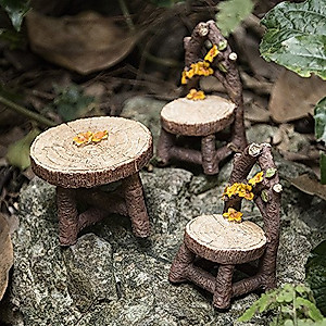 Fairy Garden Accessories, LATTOOK 8PCS Miniature Table and Chairs Set Fairy Garden Furniture Ornaments Kit for Dollhouse Accessories Home Outdoor Micro Landscape Decoration