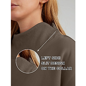 Trendy Queen Womens Oversized Sweatshirts Turtleneck Pullover Long Sleeve Hoodies Tops Fall Fashion Outfits 2025 Clothes Coffee XL