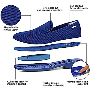 Dirk Dress Shoes for Men Tuxedo Shoes Slip-On Loafer Casual Oxford Shoes Fashion Lightweight Blue