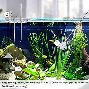 HOTOOLME Aquarium Scraper, 25.6" Stainless Steel Scraper Cleaning Razor with 10 Blades for Glass Aquarium Fish Tank