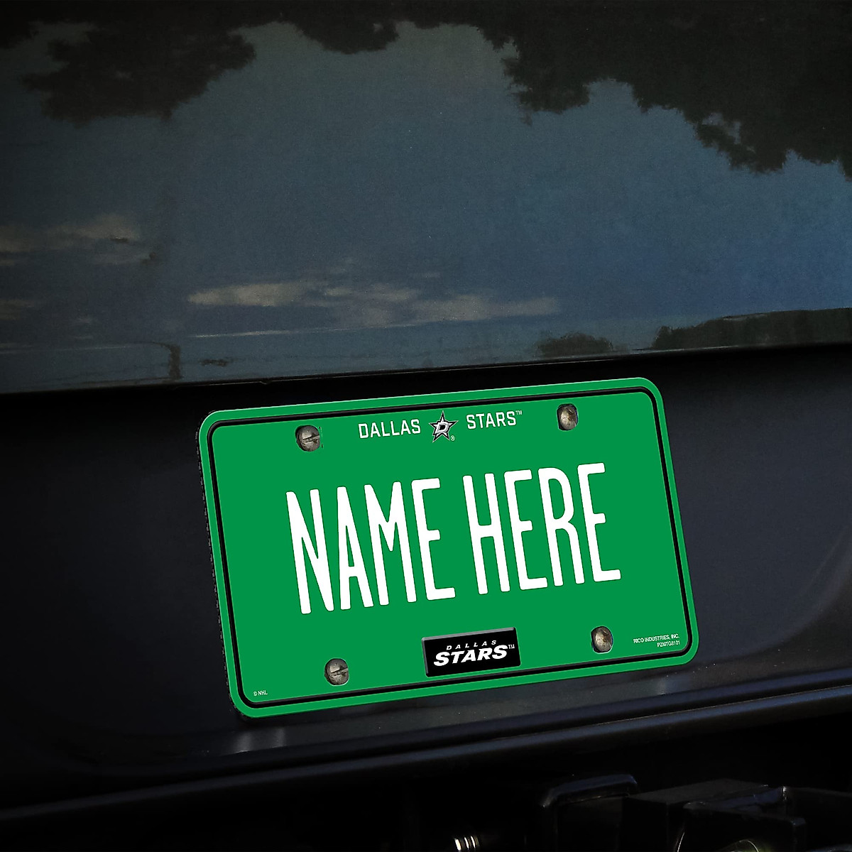 Rico Industries NHL Hockey Dallas Stars Personalized Metal Auto Tag 8.5" x 11" - Great for Truck/Car/SUV