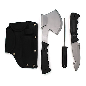 Snake Eye Tactical Heavy Duty 4PC Big Game Hunting Knife Set Camping Fishing Silver