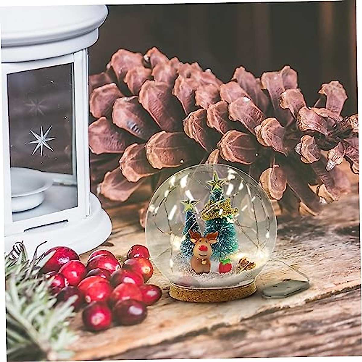 ORFOFE Christmas Clear Ball 1pc Decorative Lights Christmas Ornaments Glow Decorations Music Decor Light up Snow Globe LED Christmas Glass Ball Bedside Decorative Light Desktop Lamp