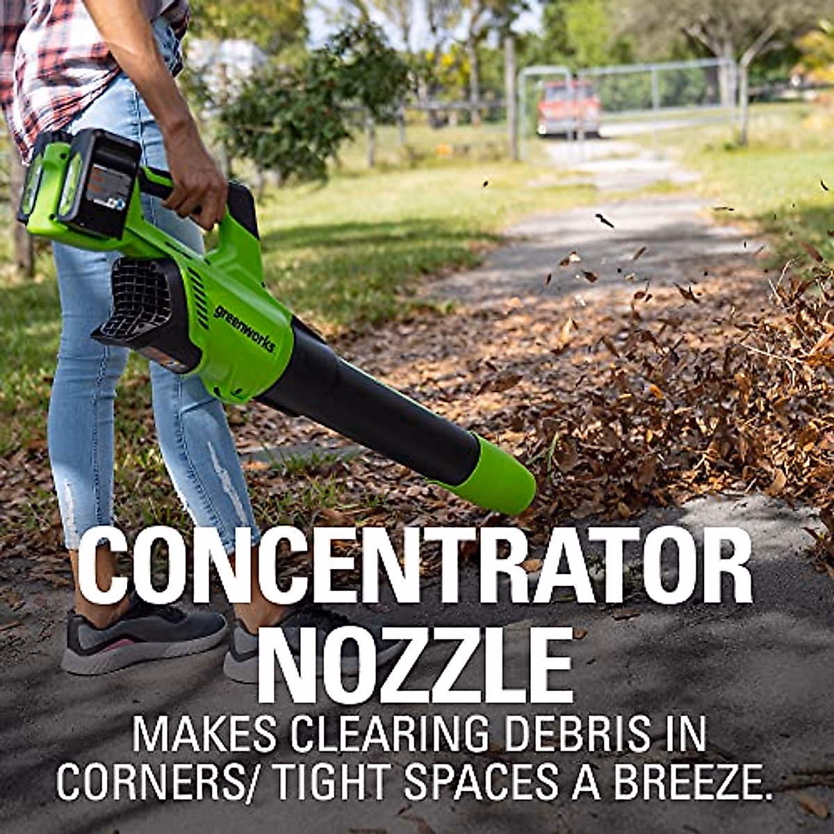 Greenworks 2 x 24V (48V) Cordless Axial Leaf Blower (125 MPH / 515 CFM / 125+ Compatible Tools), (2) 2.0Ah Batteries and Dual Port Charger Included