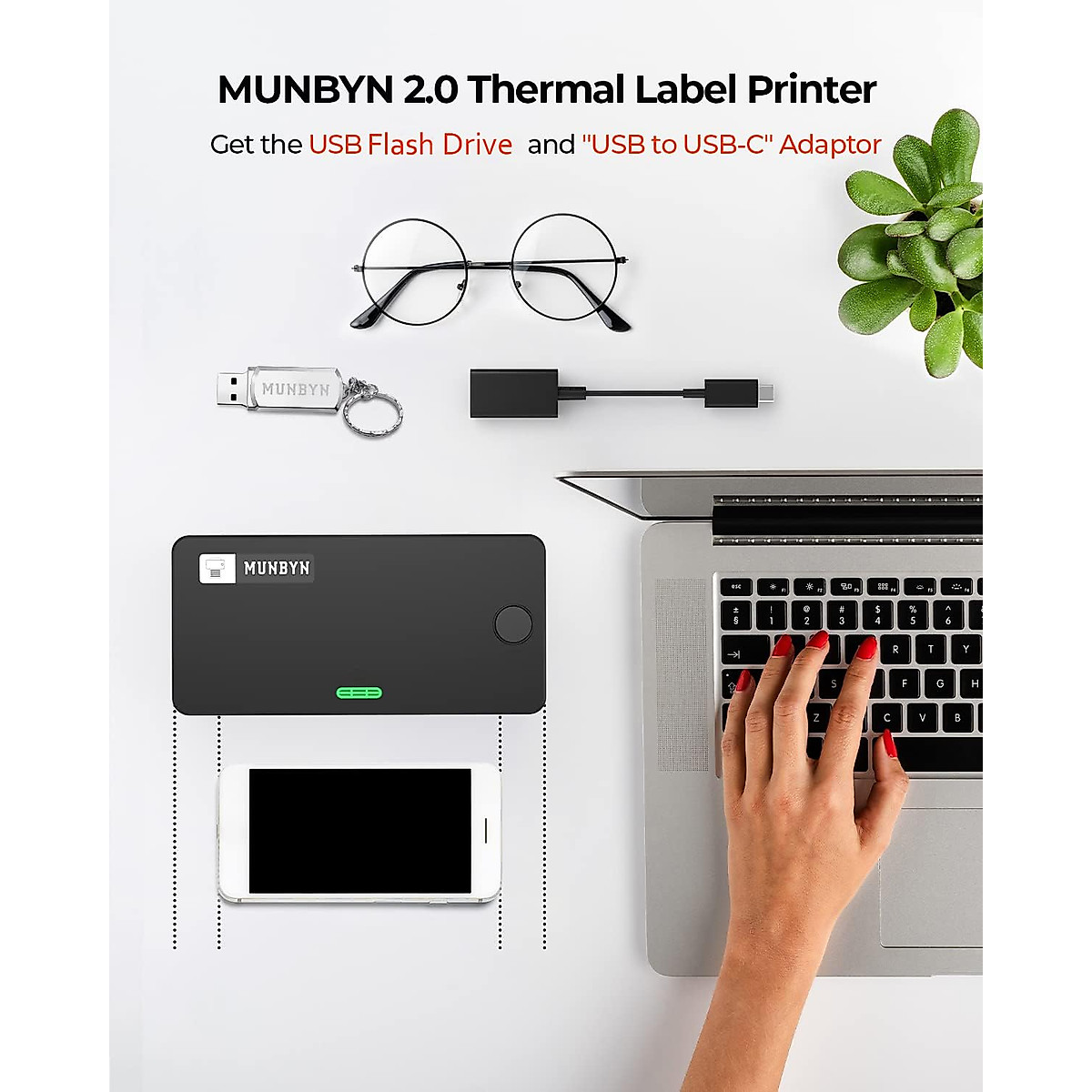 MUNBYN P941U Thermal Label Printer, 4x6 Inches, USB, Monochrome, Compatible with UPS, USPS, FedEx, eBay, Etsy