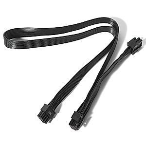18AWG PCIE Cable for Seasonic, 65CM Male to Male PSU 8 Pin to 8 & 6+2 Pin GPU Power Cable for Seasonic Focus Prime ASUS ROG Thor Strix Modular Power Supply (65cm+15cm)