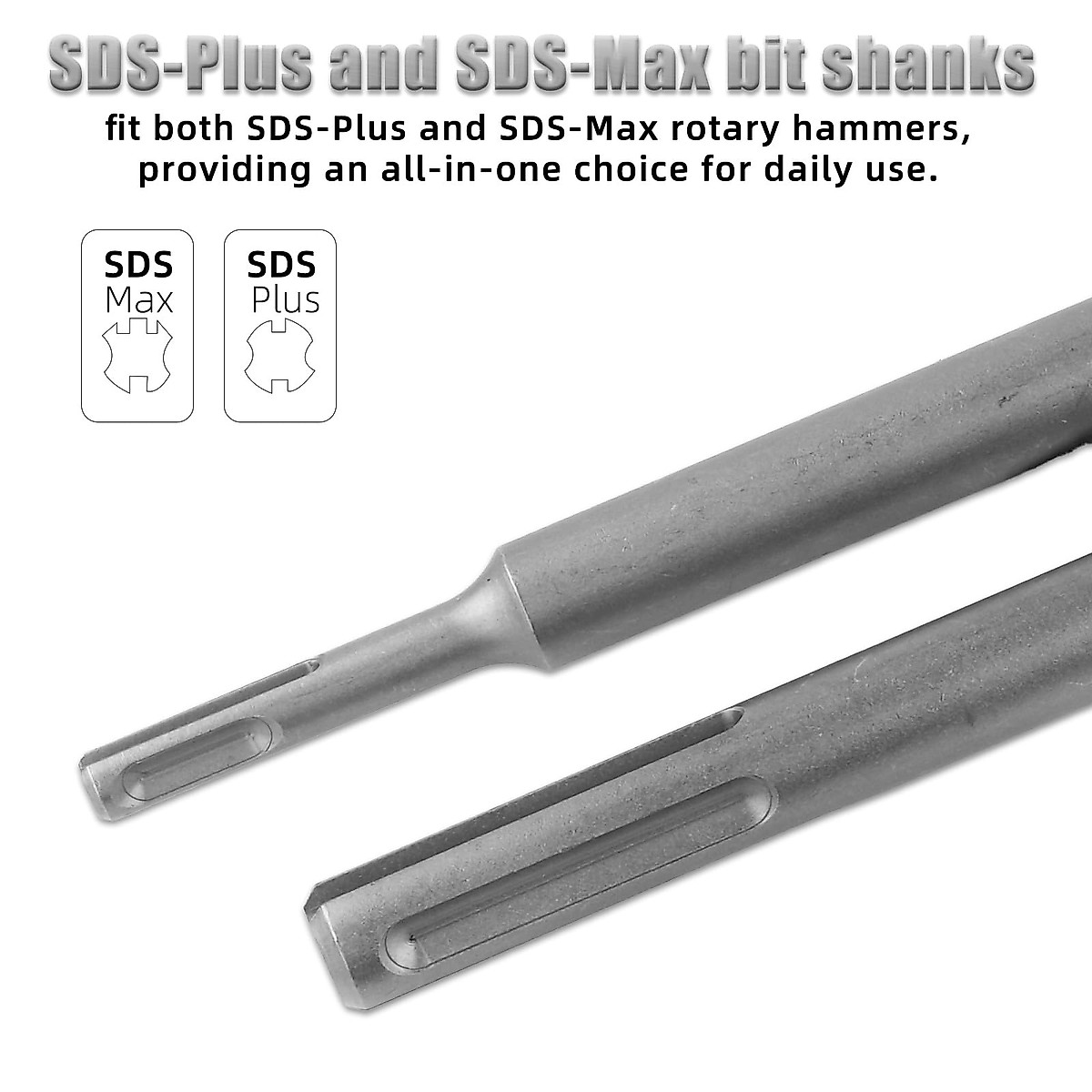 ZKH 9PCS Concrete Hole Saw Kit, Masonry Hole Saw 30 40 65 80 100 MM with 2 Drill Bits and SDS Plus & Max Shank, Hole Saw Set for Concrete Cement Brick Stone Wall Drilling