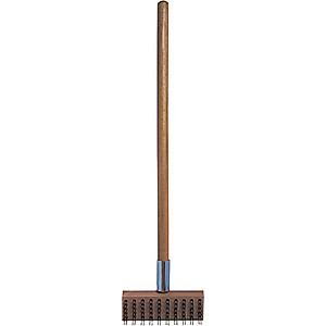 Carlisle FoodService Products Wood Oven Grill Brush & Scraper with Handle, 30 Inches, Natural