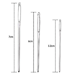 Outus Large-Eye Blunt Needles Steel Yarn Knitting Needles Sewing Needles, 9 Pieces (Silver)