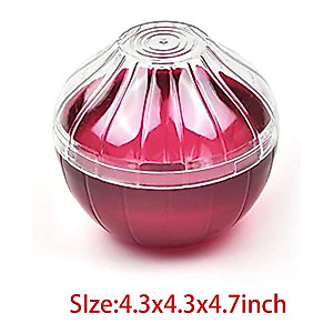 Tiydiygo 4PCS Transparent Fruit Vegetable Storage Containers for Refrigerators,Onion Garlic Lemon Tomatoes Shape Crisper Fresh Food Savers Storage Keeper for Fridge, Clear, TG146302334