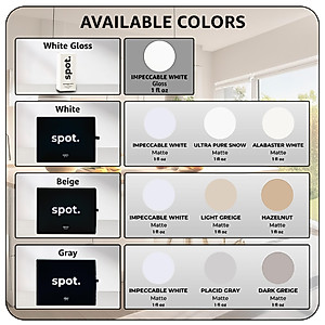 spot. Touch Up-Paint, Matte Finish, for Cabinets, Walls, Windows, Doors, and Furniture, 3 Color Kit Matches 90% of Surfaces, White 3 Pack