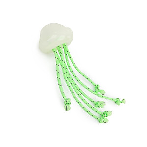 DIWANDONG Glowing Jellyfish - Glowing Dog Rope Toy - Fluorescent Green Color,Glow in Dark - Outdoor and Indoor, Day and Night - Medium 5.9" for Small and Medium Size Dog