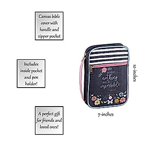 Creative Brands Prayerful Wings Canvas Bible Cover, 7 x 10-Inch, Nothing Impossible