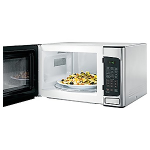 GE Countertop Microwave Oven | 1.1 Cubic Feet Capacity, 950 Watts | Kitchen Essentials for the Countertop or Dorm Room | Stainless Steel