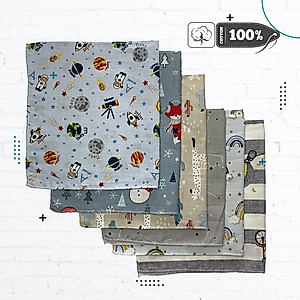 12-Pack 100% Organic Muslin Cotton Burp Clothes 20X12 Extra Large Random Colors Super Soft Baby Washcloths - Unisex, Boy, Girl